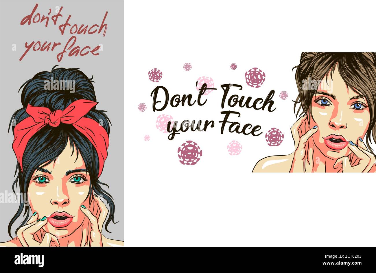 Don`t touch your face. Health care poster with handwritten font. Best ...