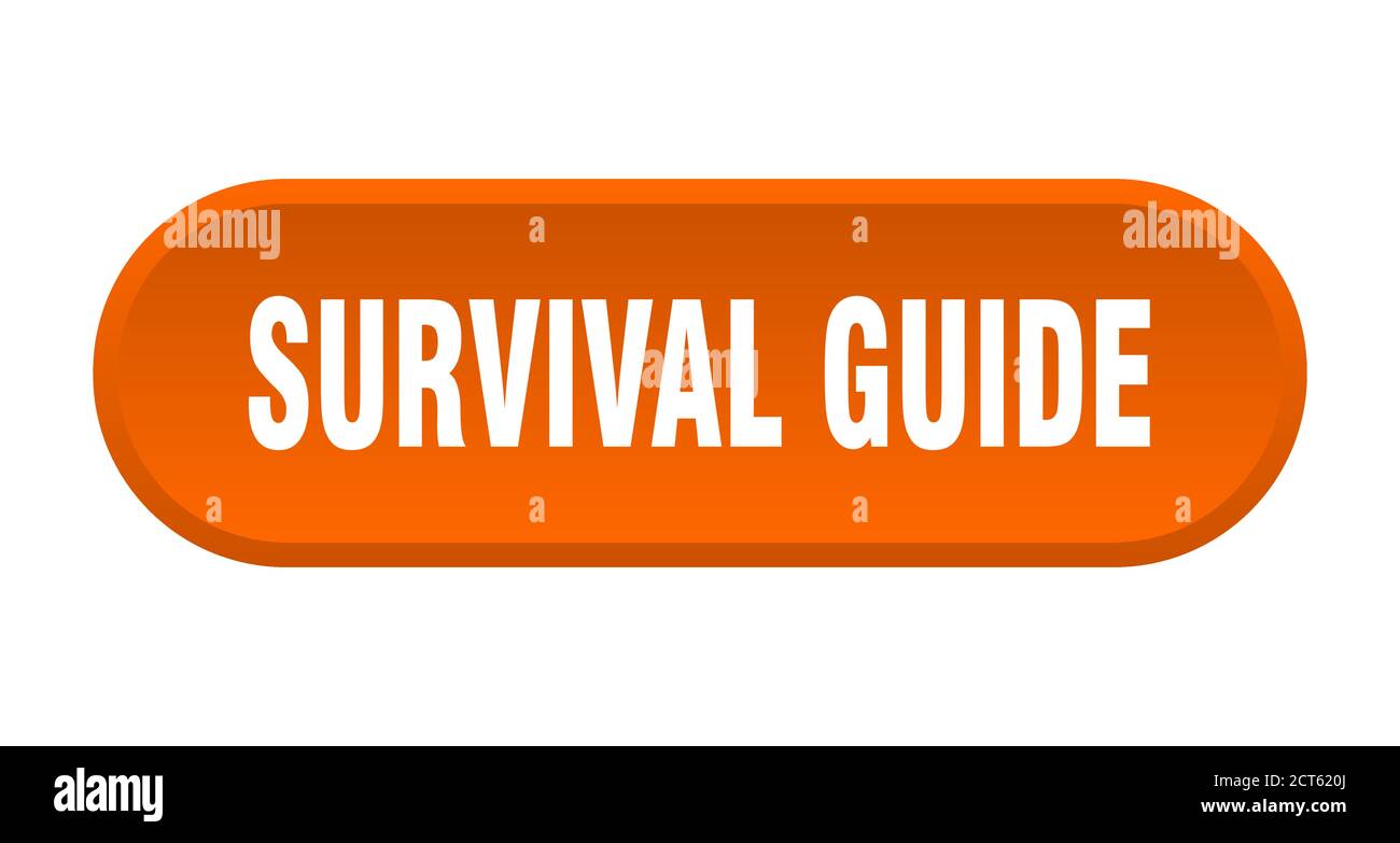 survival guide button. rounded sign isolated on white background Stock ...