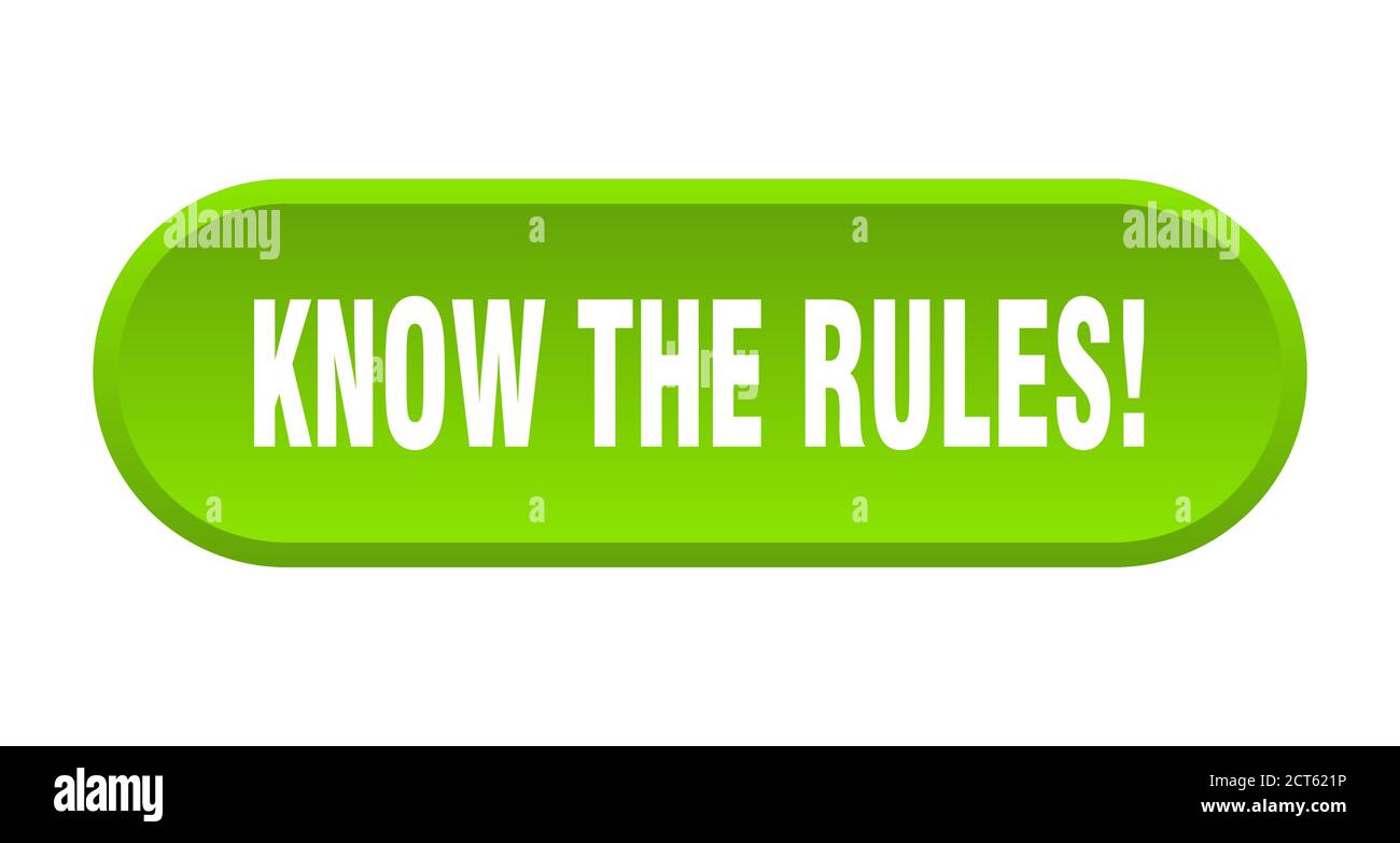 know the rules button. rounded sign isolated on white background Stock ...