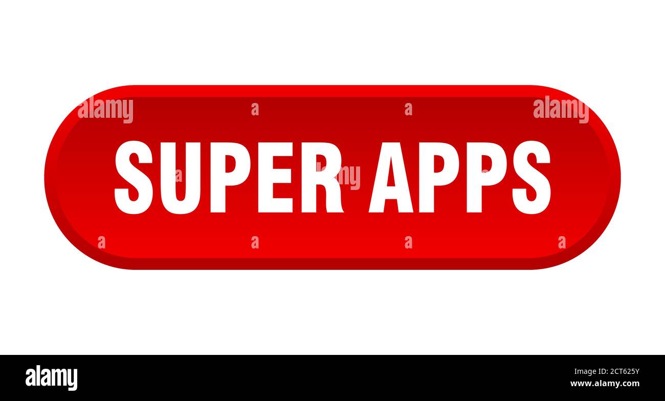 super apps button. rounded sign isolated on white background Stock ...