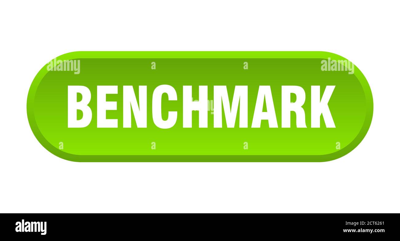 benchmark button. rounded sign isolated on white background Stock ...