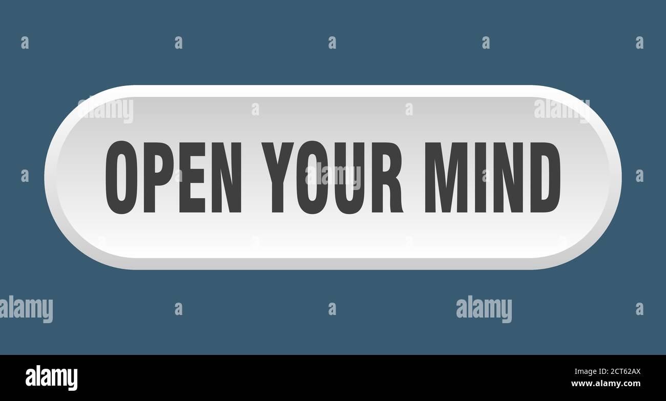 open your mind button. rounded sign isolated on white background Stock ...