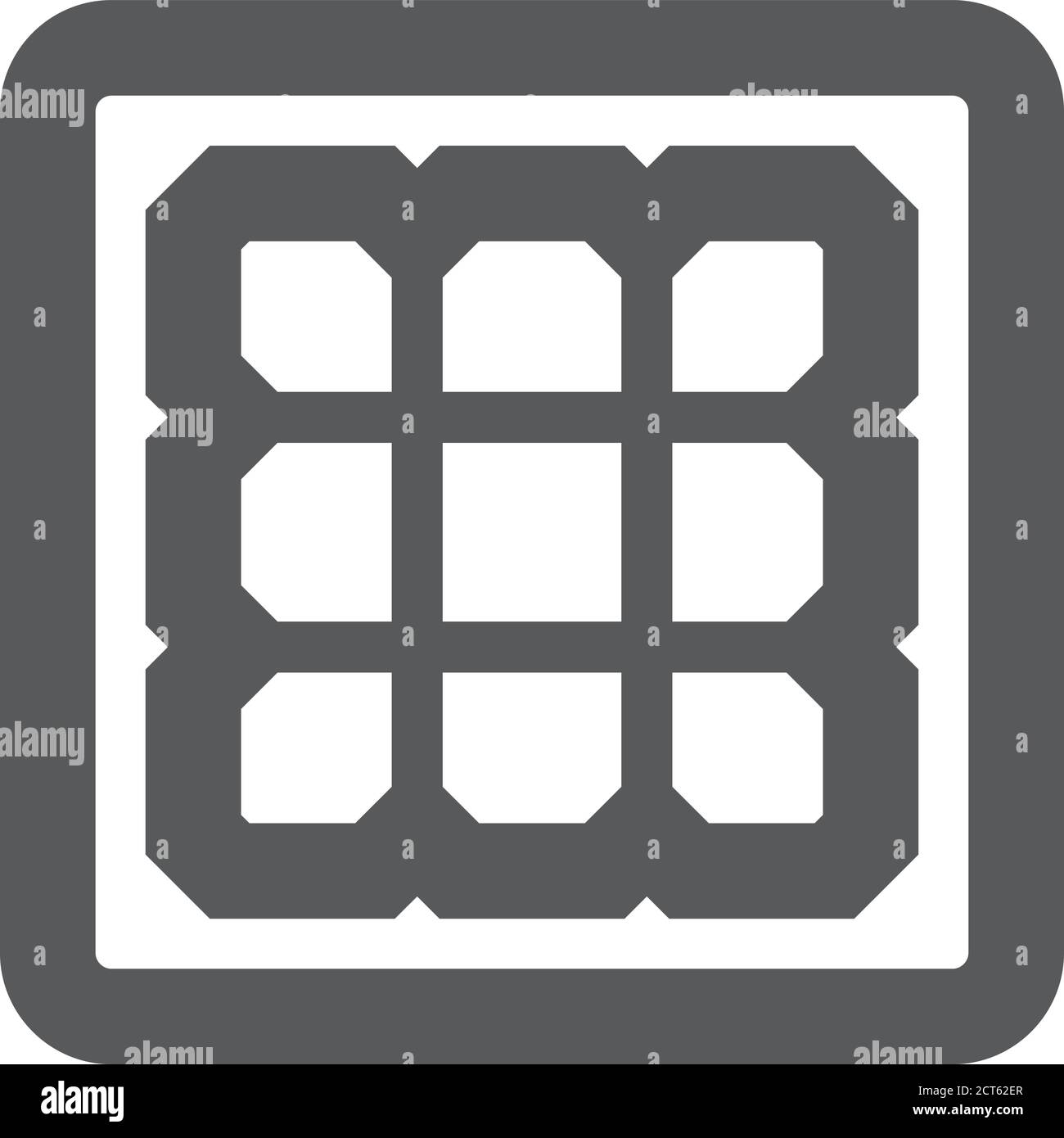 Solar cells panel icon in thick outline style. Black and white ...