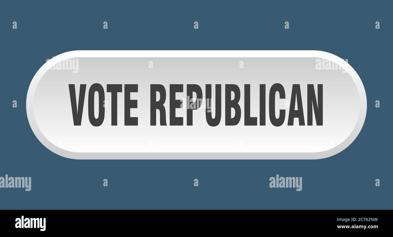 vote republican button. rounded sign isolated on white background Stock ...