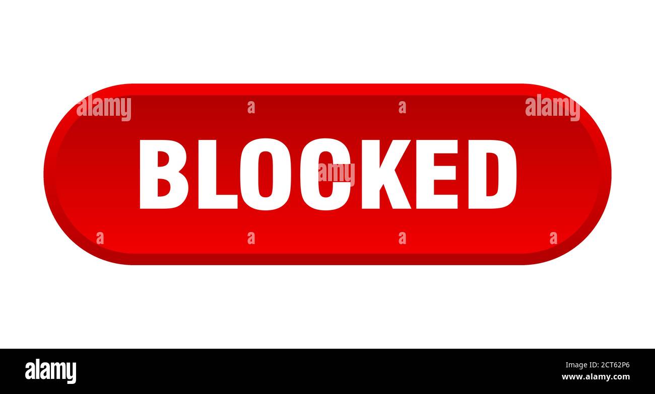 blocked button. rounded sign isolated on white background Stock Vector ...