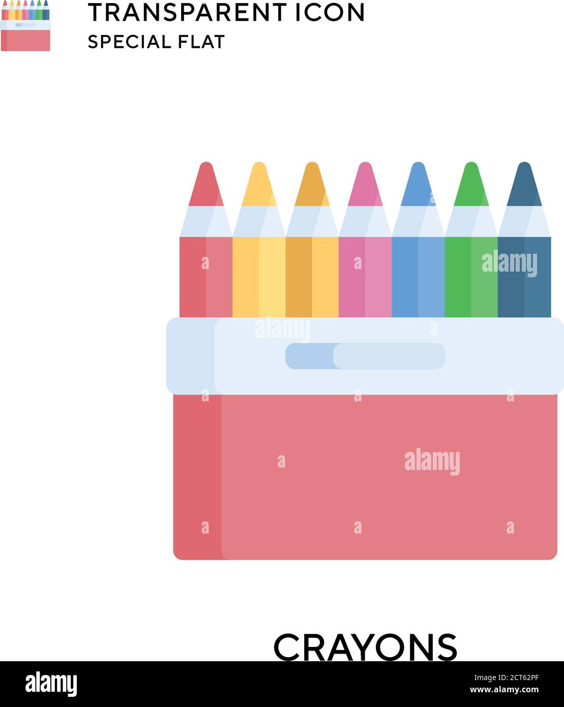 Crayons vector icon. Flat style illustration. EPS 10 vector Stock ...