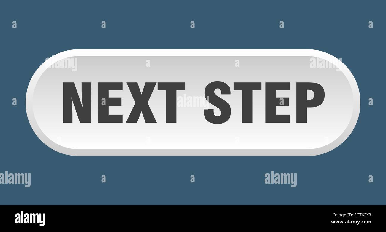 next step button. rounded sign isolated on white background Stock ...