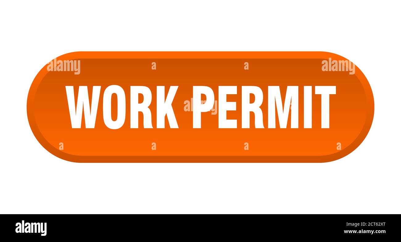 work permit button. rounded sign isolated on white background Stock ...