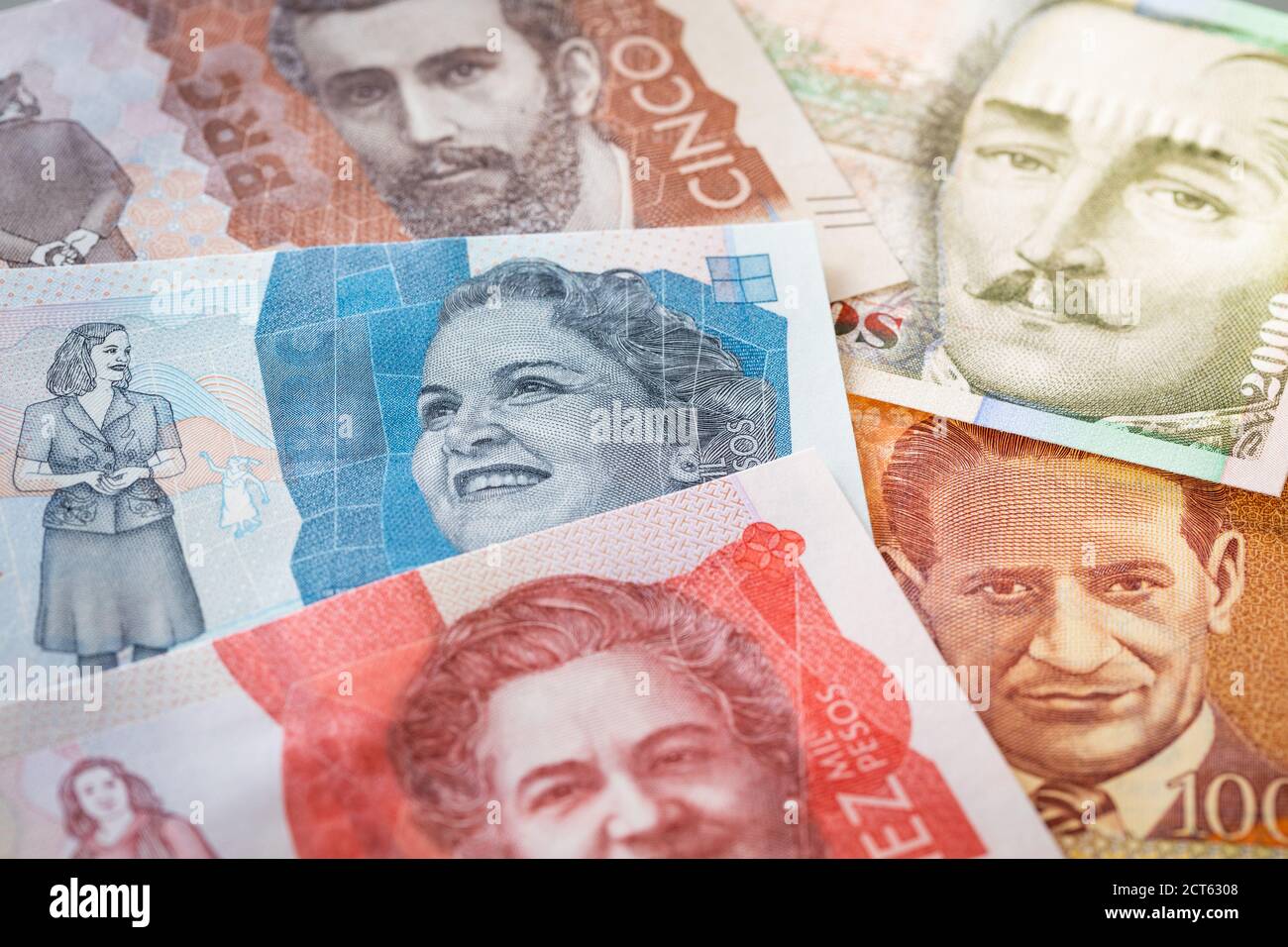 Colombian money, Pesos, Paper banknotes of various denominations Stock ...