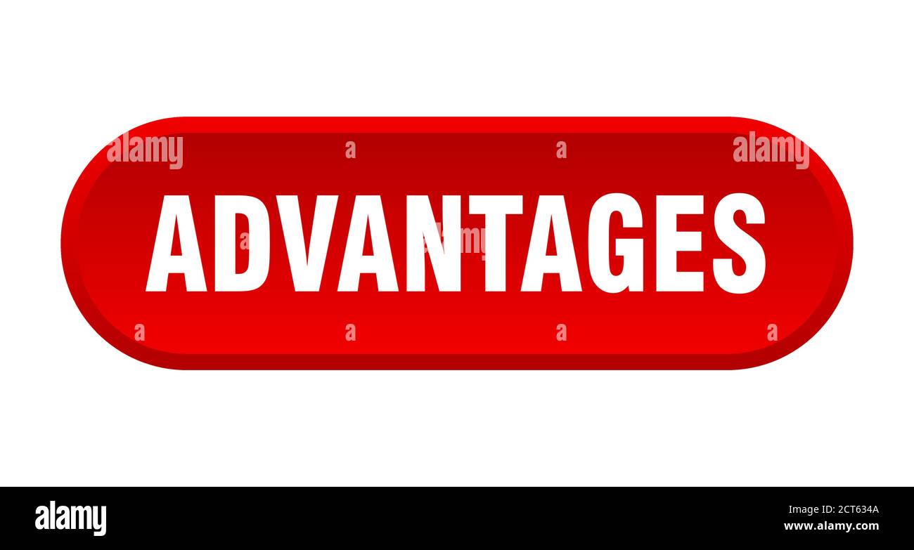 advantages button. rounded sign isolated on white background Stock ...