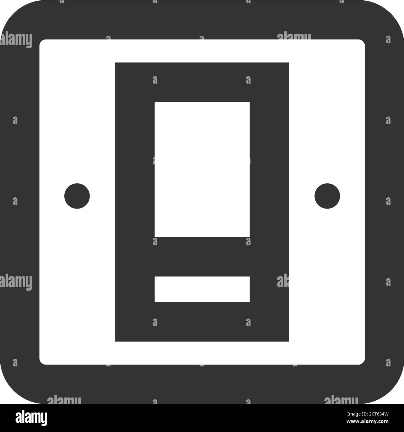 Electric switch icon in thick outline style. Black and white monochrome ...
