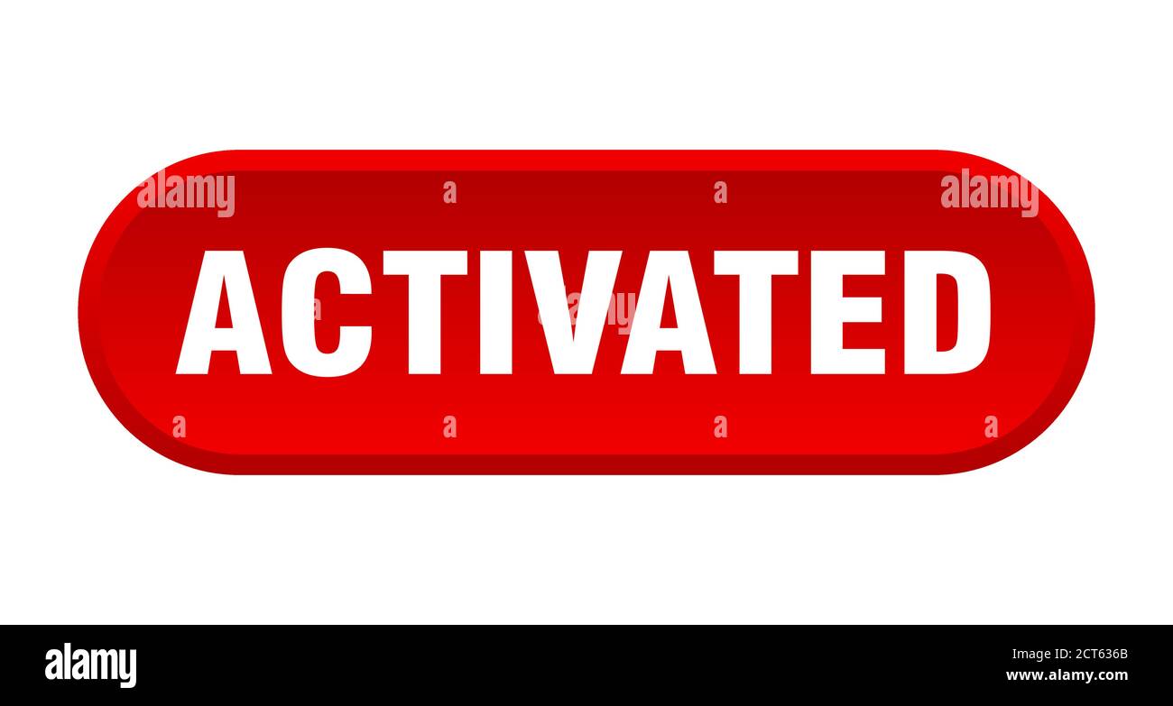 activated button. rounded sign isolated on white background Stock ...