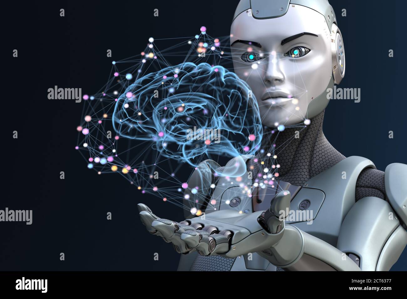 Robot with artificial intelligence. 3D illustration Stock Photo - Alamy