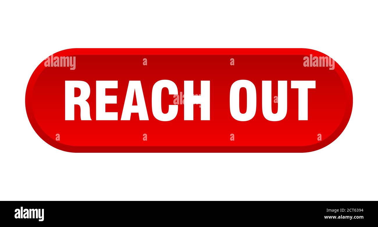 reach out button. rounded sign isolated on white background Stock ...