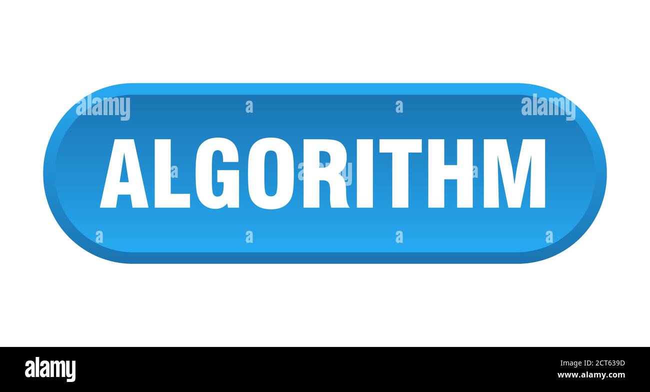 algorithm button. rounded sign isolated on white background Stock ...