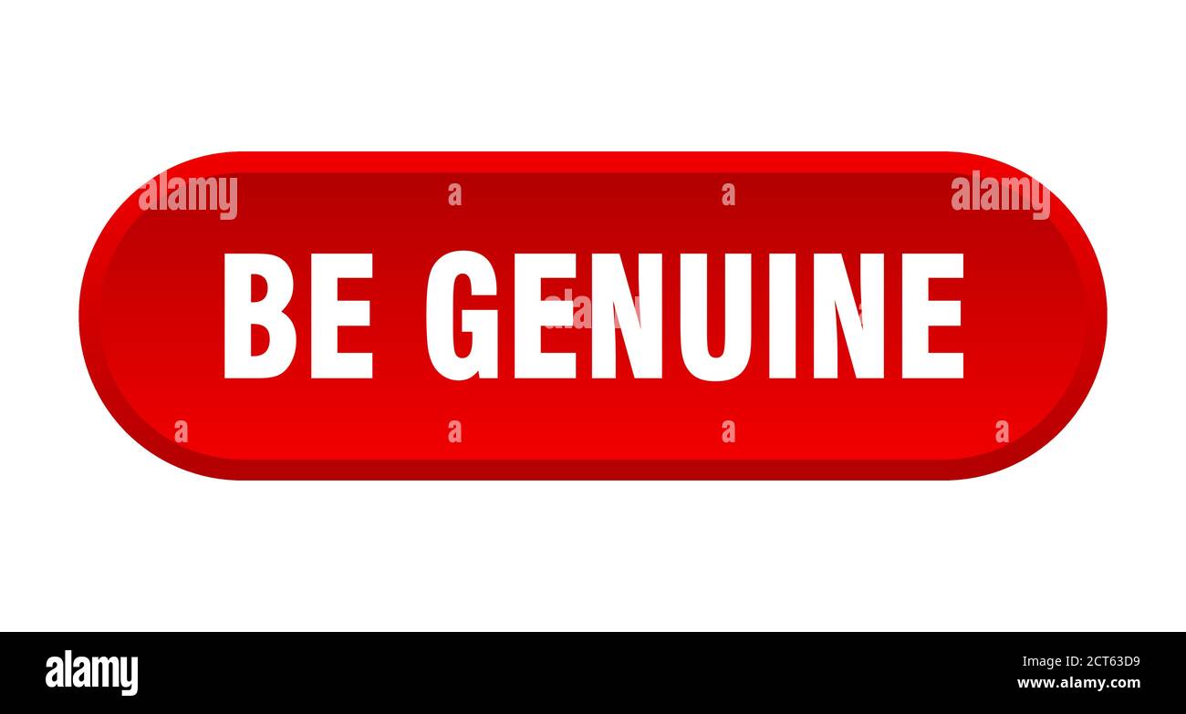 be genuine button. rounded sign isolated on white background Stock ...