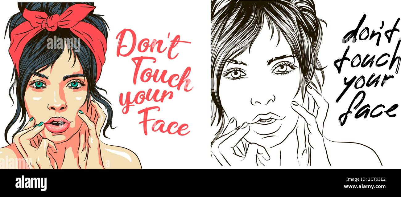 Don`t touch your face. Health care poster with handwritten font. Best ...