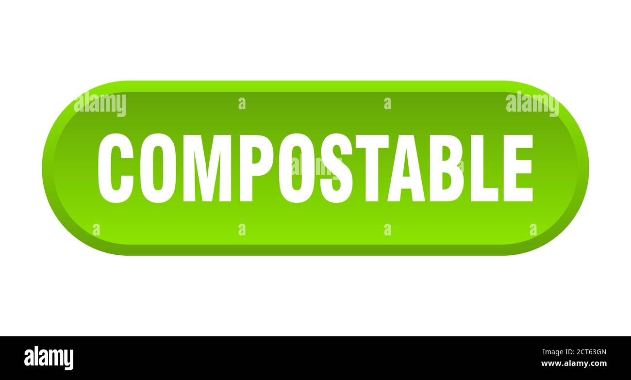 compostable button. rounded sign isolated on white background Stock ...