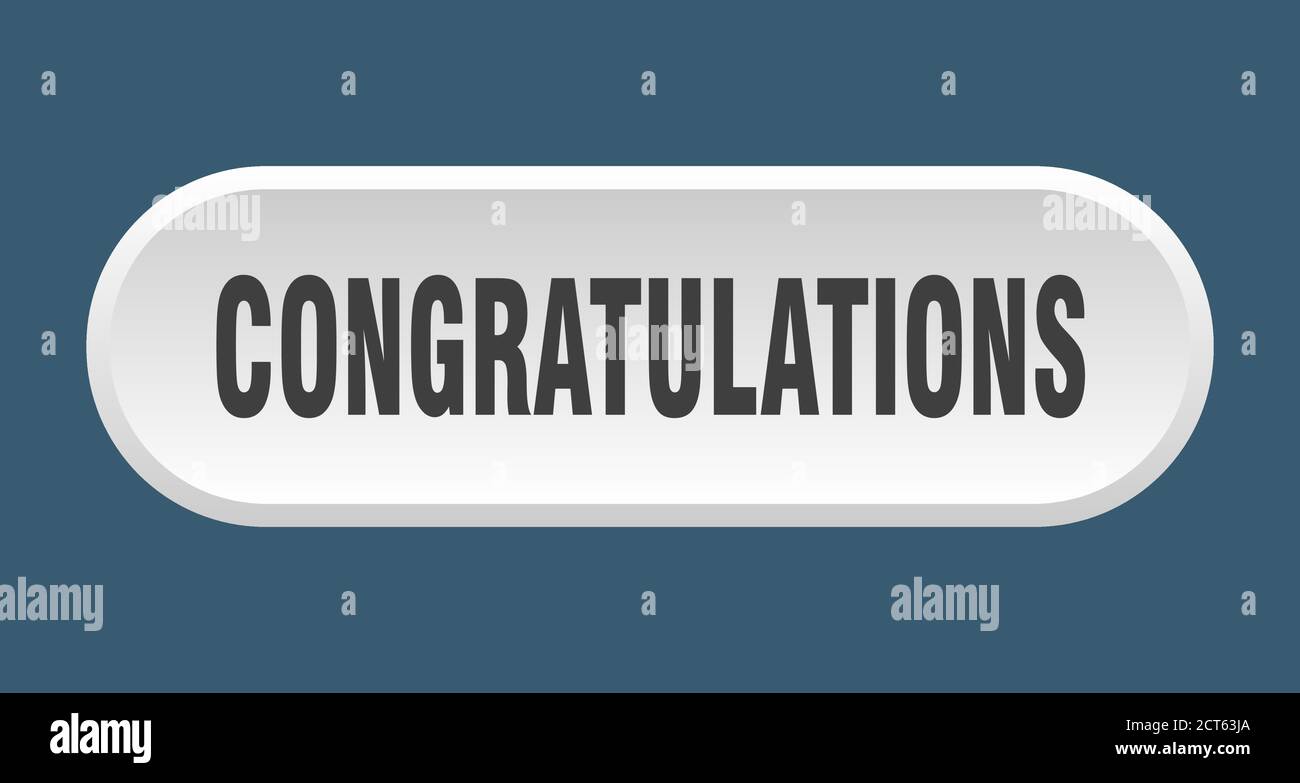 congratulations button. rounded sign isolated on white background Stock ...
