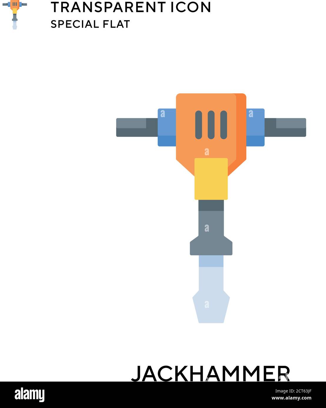 Jackhammer vector icon. Flat style illustration. EPS 10 vector Stock ...