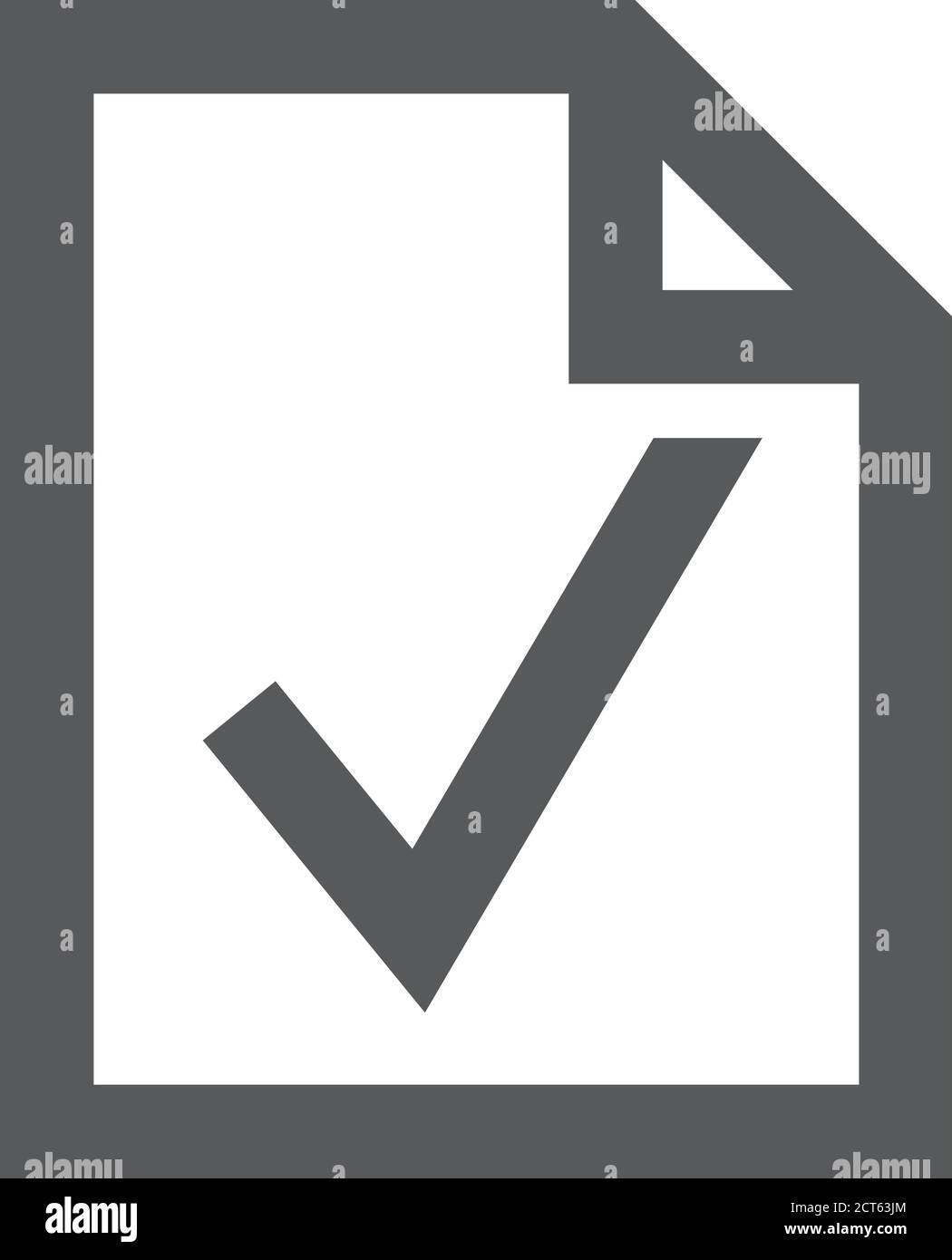 Check mark icon in thick outline style. Black and white monochrome ...