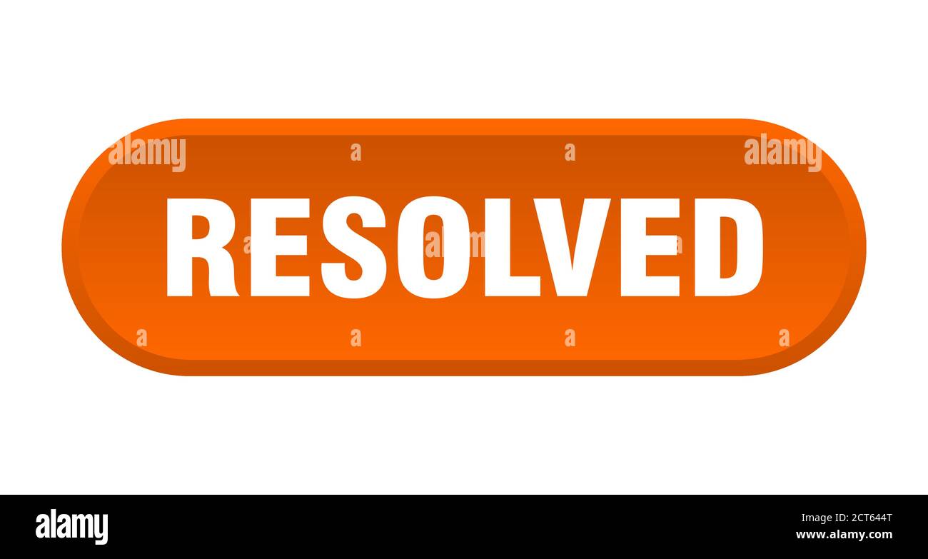 resolved button. rounded sign isolated on white background Stock Vector ...