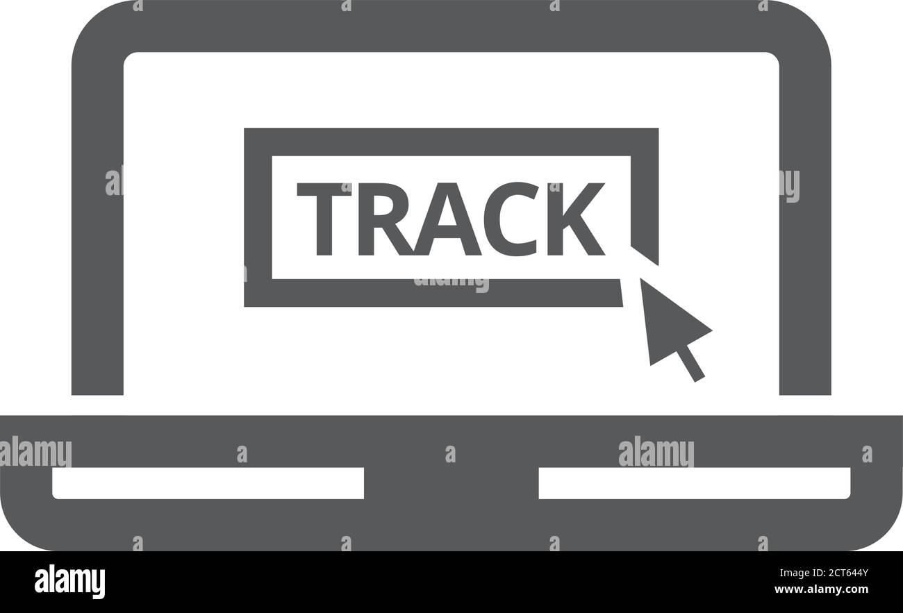 Tracking monitor icon in thick outline style. Black and white ...