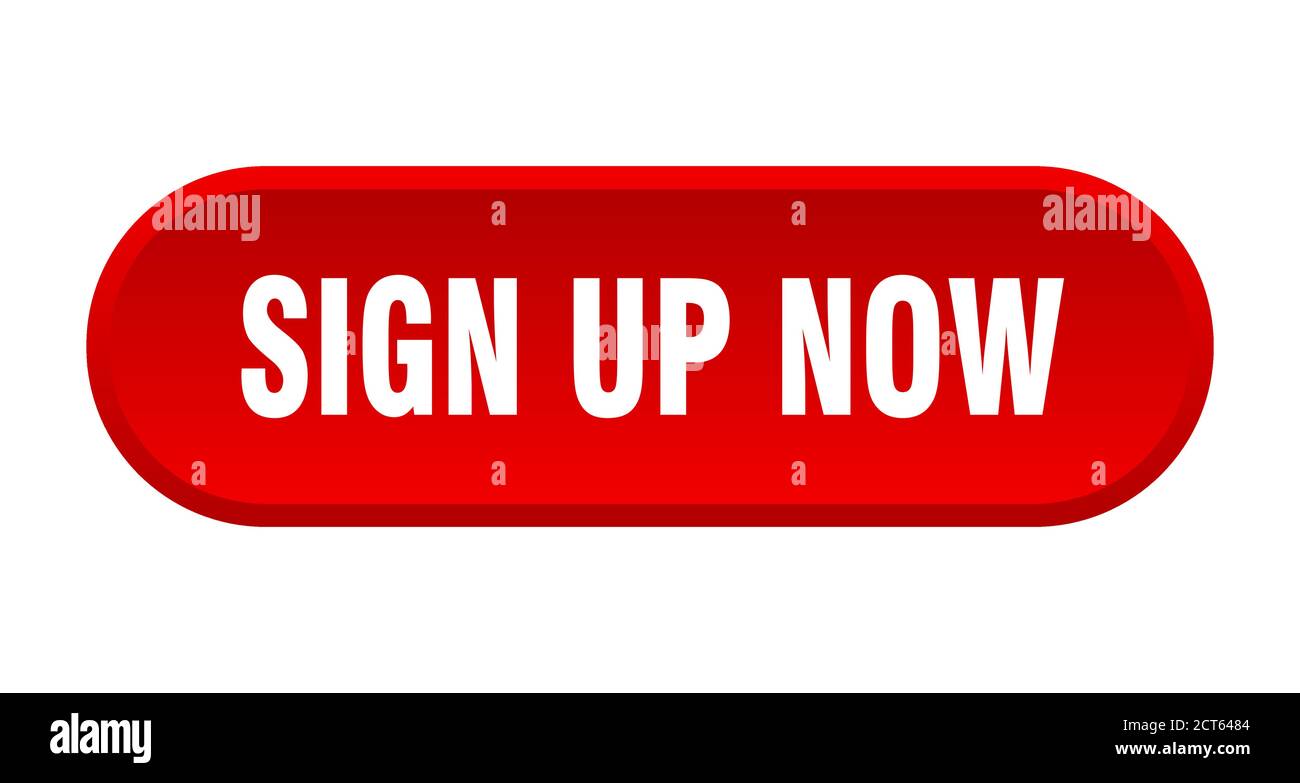 sign up now button. rounded sign isolated on white background Stock ...