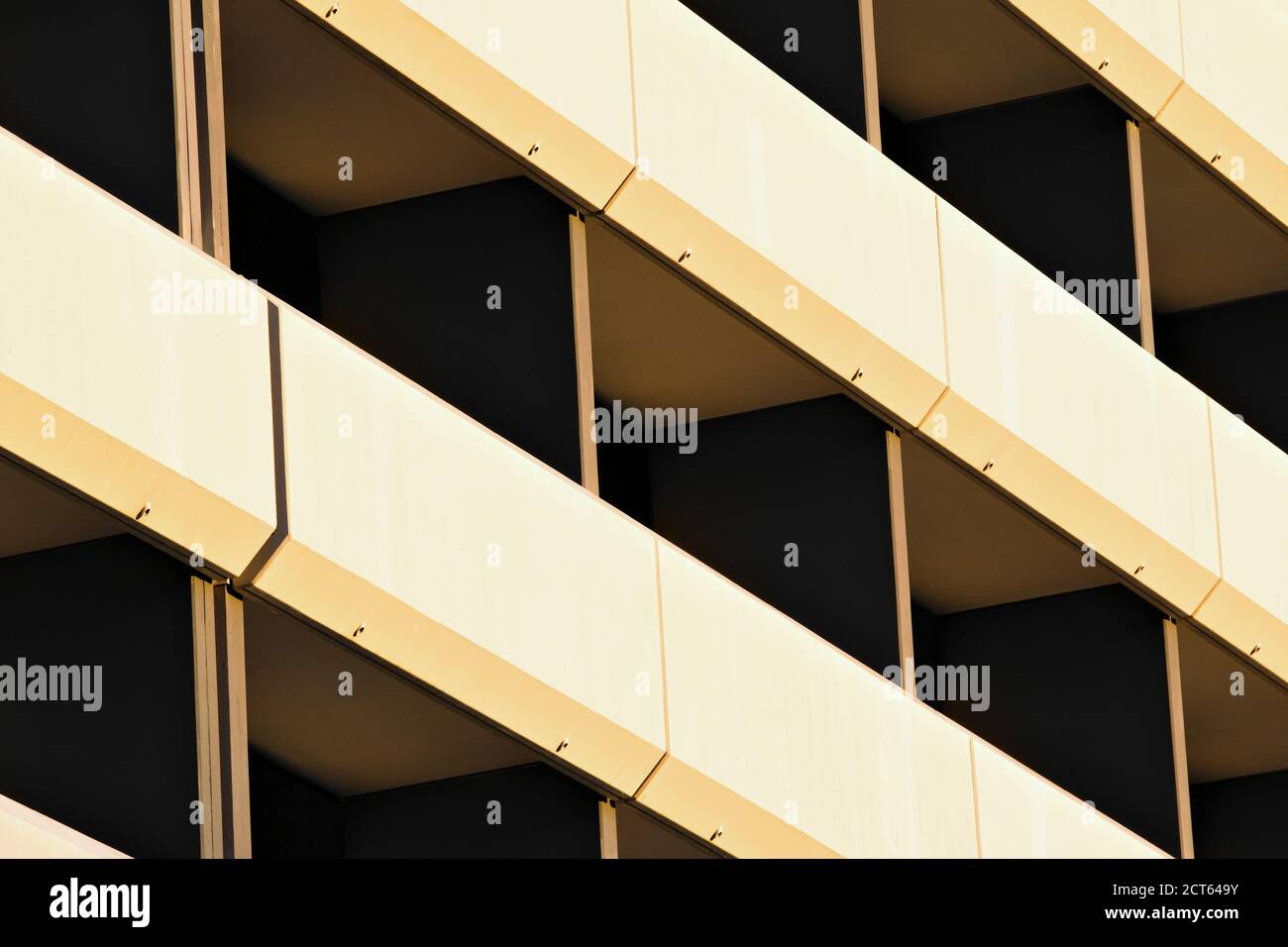 Architectural fragment of modern minimalist building facade, balconies ...