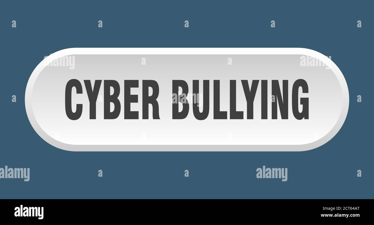 cyber bullying button. rounded sign isolated on white background Stock ...