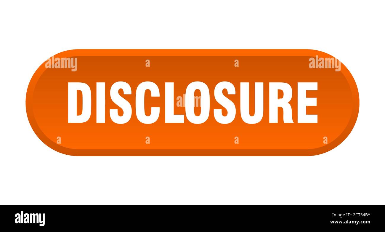 disclosure button. rounded sign isolated on white background Stock ...