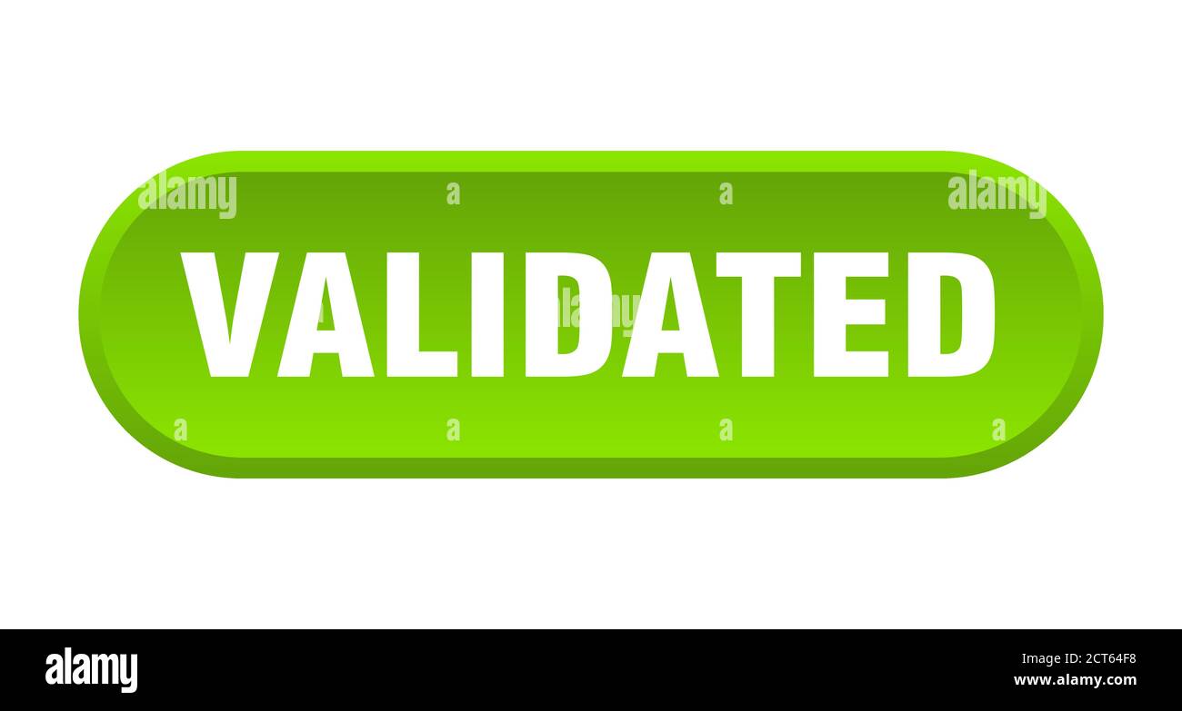 validated button. rounded sign isolated on white background Stock ...