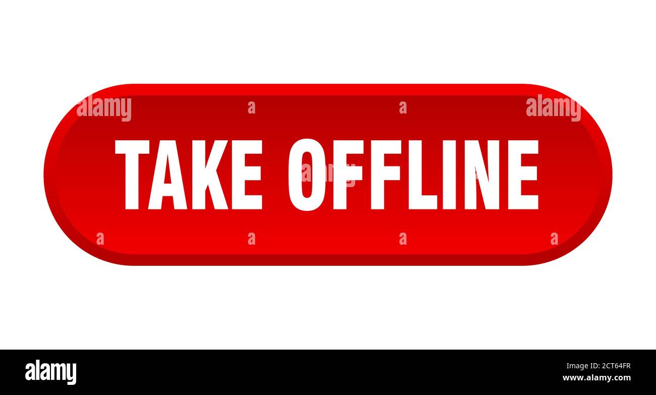 take offline button. rounded sign isolated on white background Stock ...
