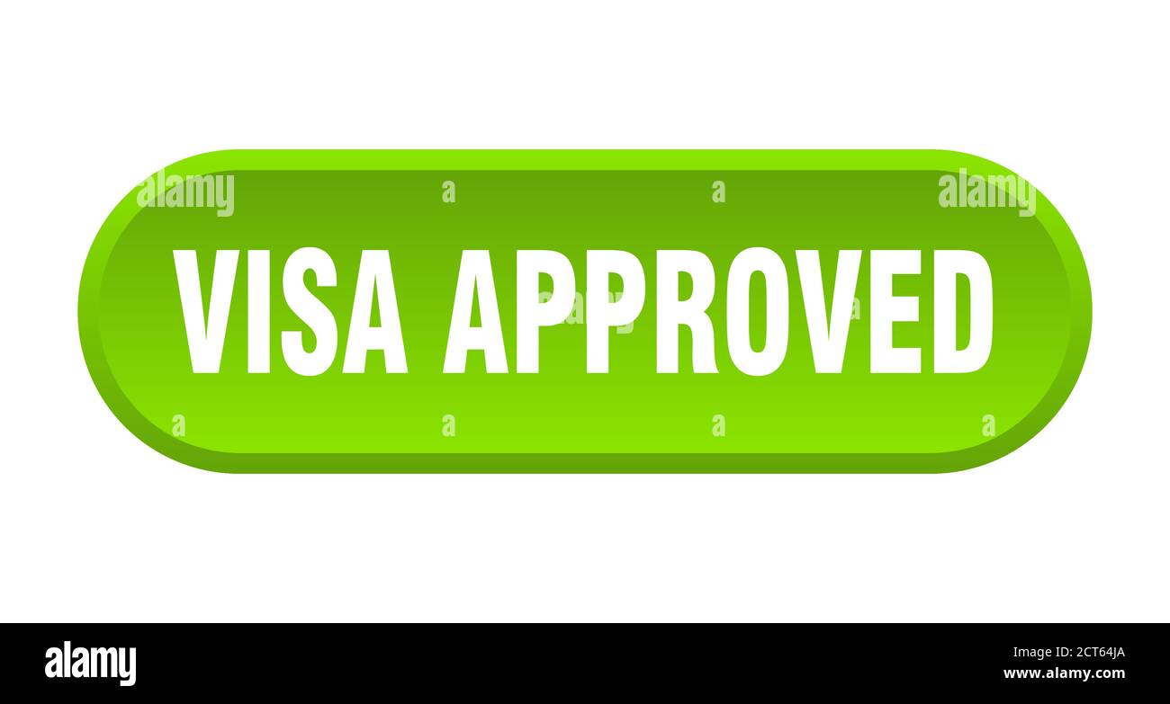 visa approved button. rounded sign isolated on white background Stock ...