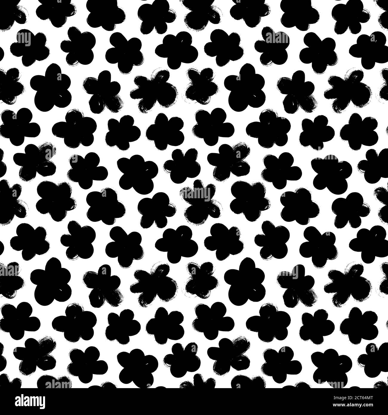 Black abstract flowers vector seamless pattern Stock Vector Image & Art ...