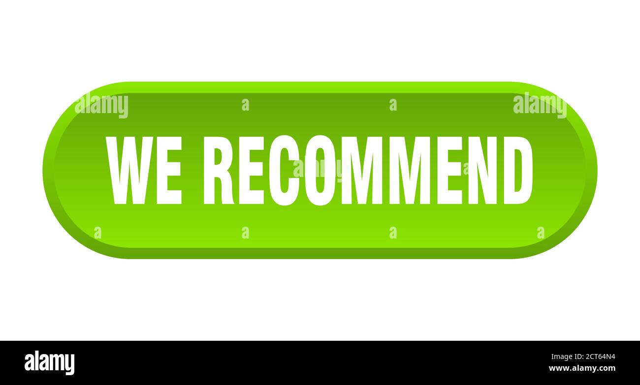 we recommend button. rounded sign isolated on white background Stock ...