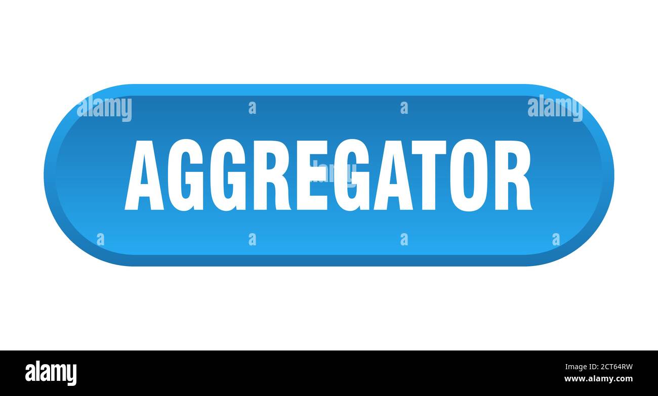 aggregator button. rounded sign isolated on white background Stock ...