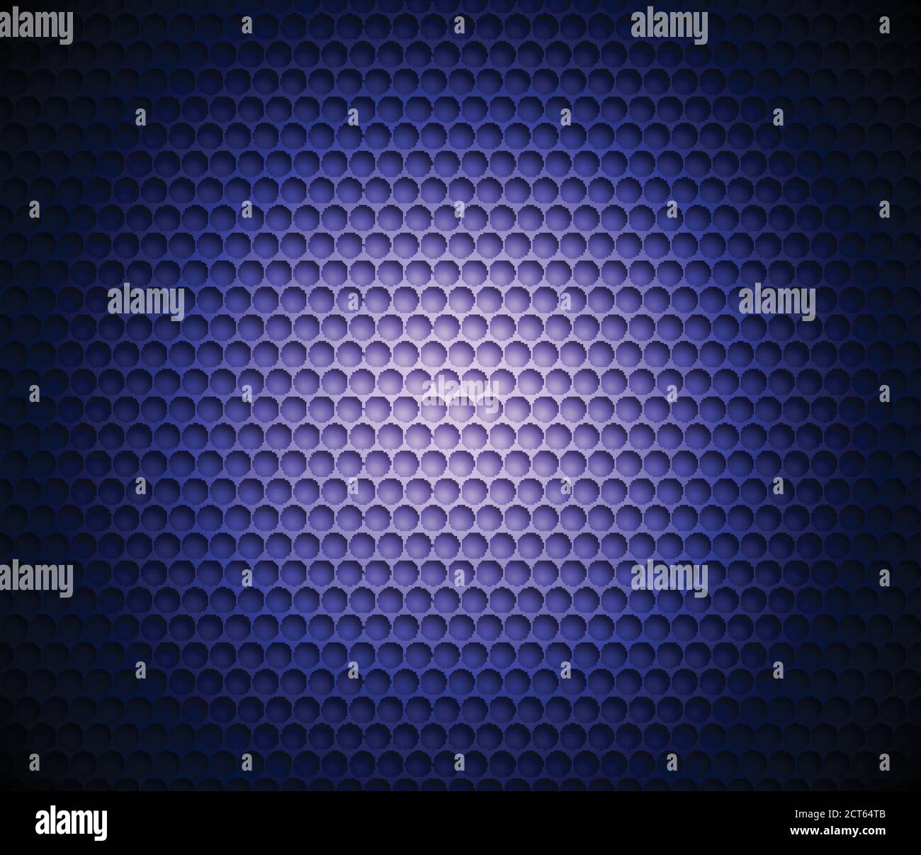 Blue abstract background with metal background. Grid of round cells ...