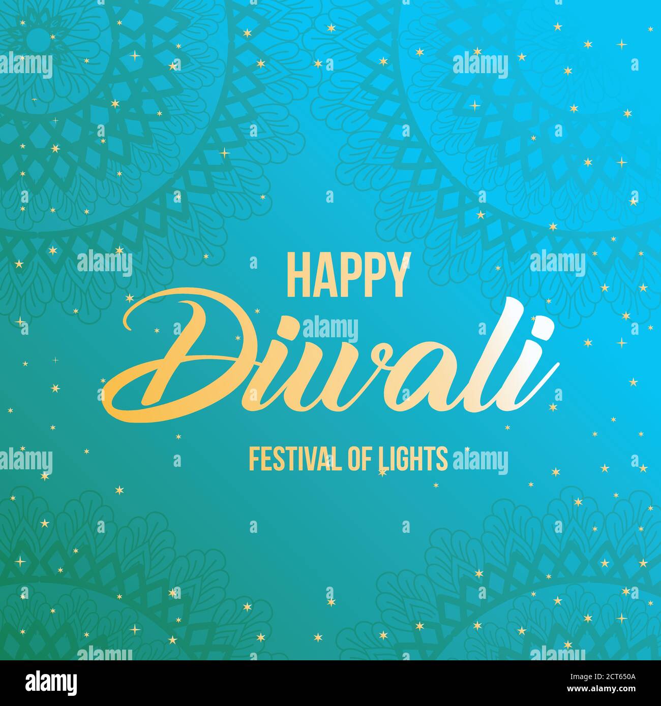 Happy diwali on blue with mandalas background vector design Stock ...