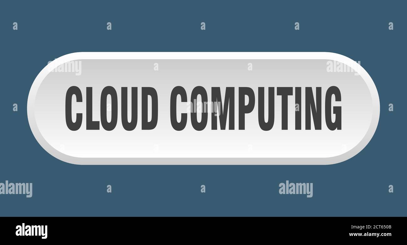 cloud computing button. rounded sign isolated on white background Stock ...