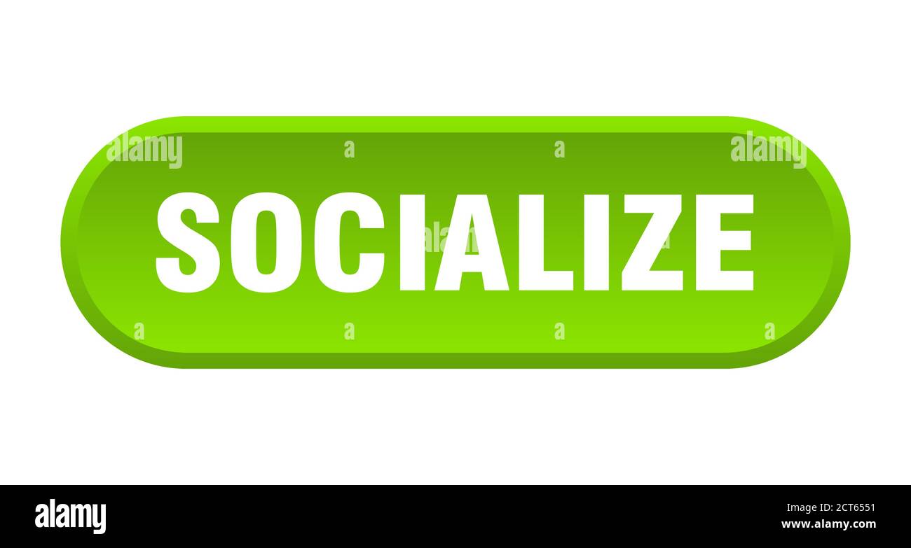 socialize button. rounded sign isolated on white background Stock ...