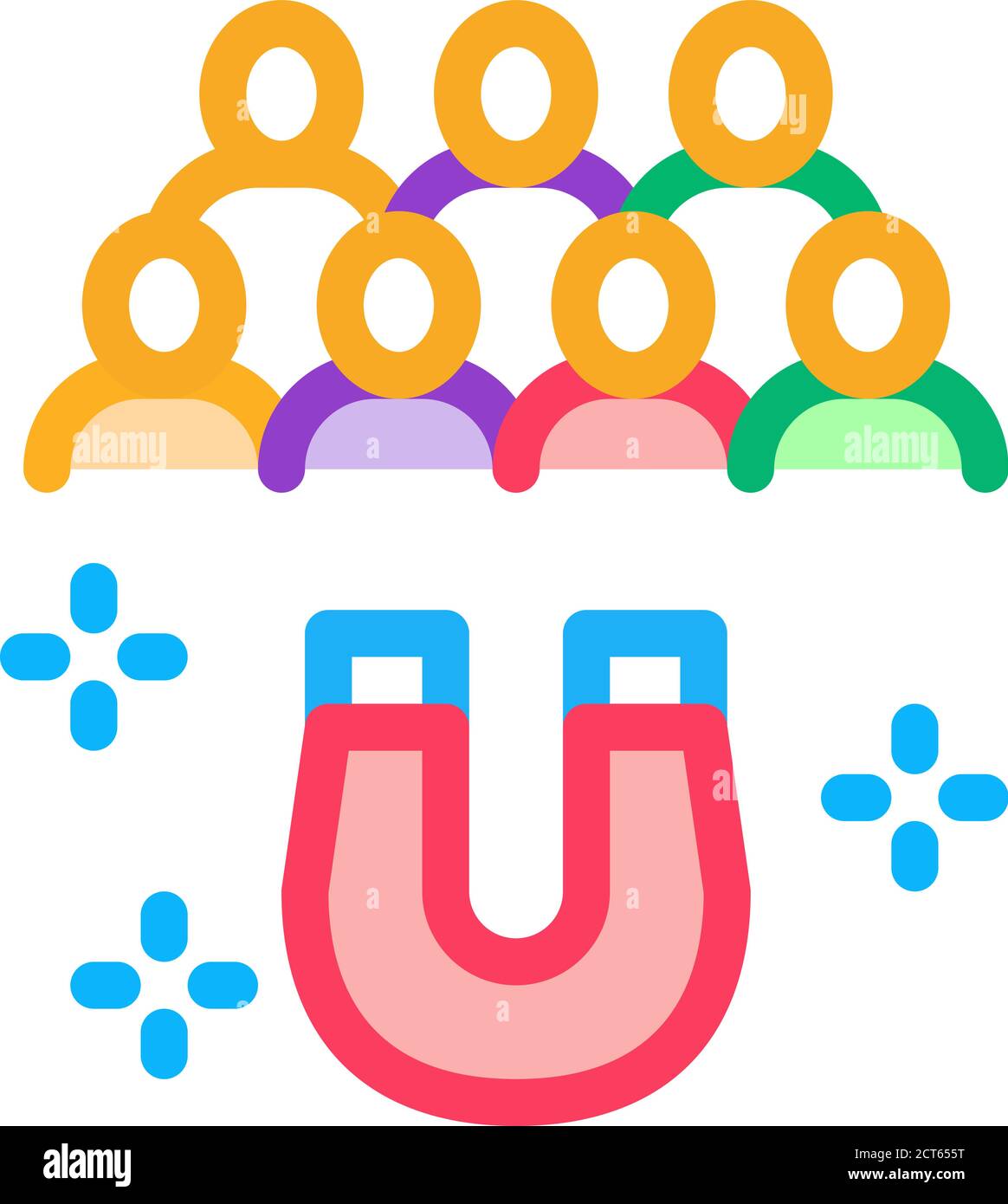 people magnet icon vector outline symbol illustration Stock Vector ...
