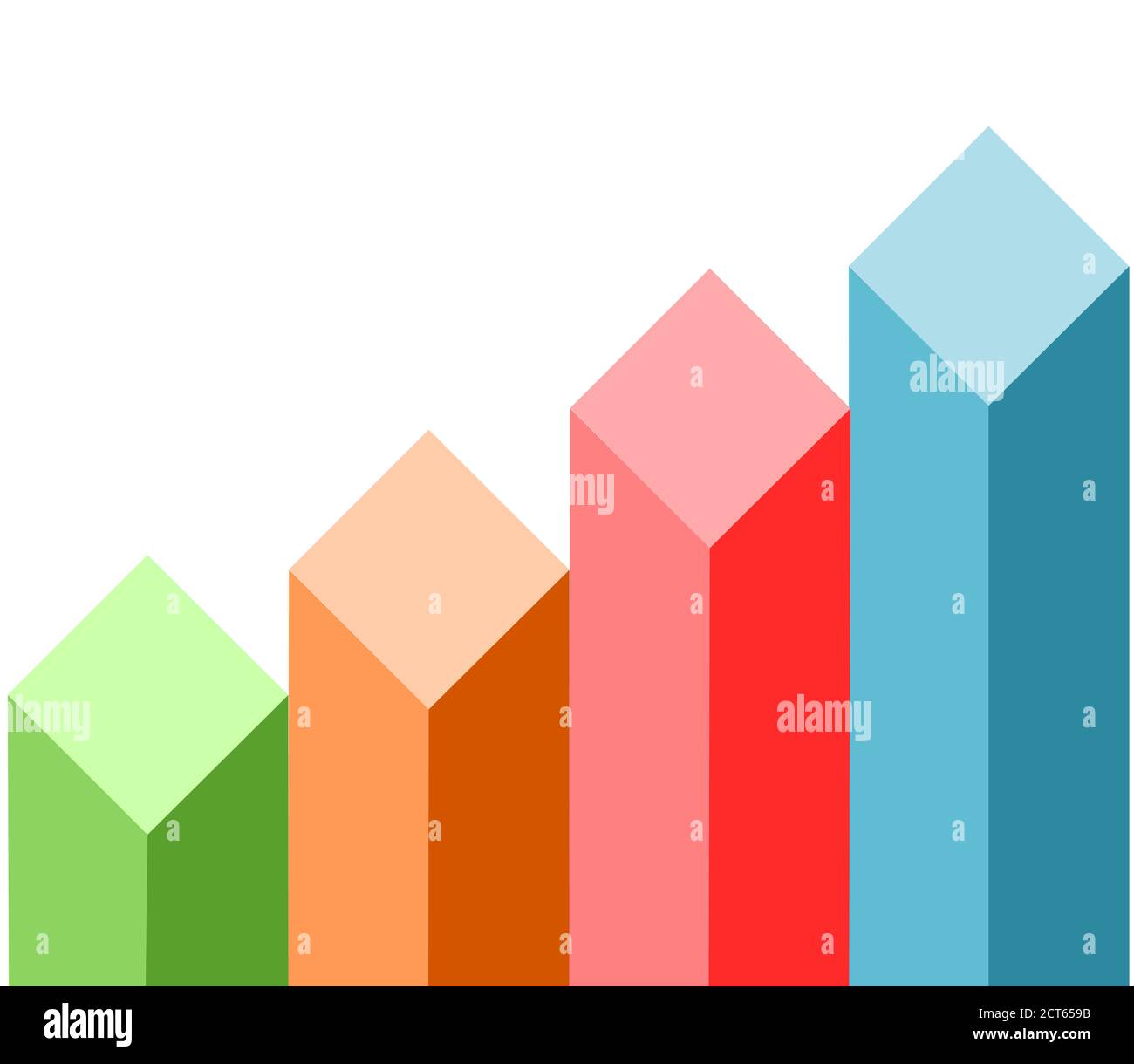 Isometric diagram chart bars vector illustration, Infographic columns ...