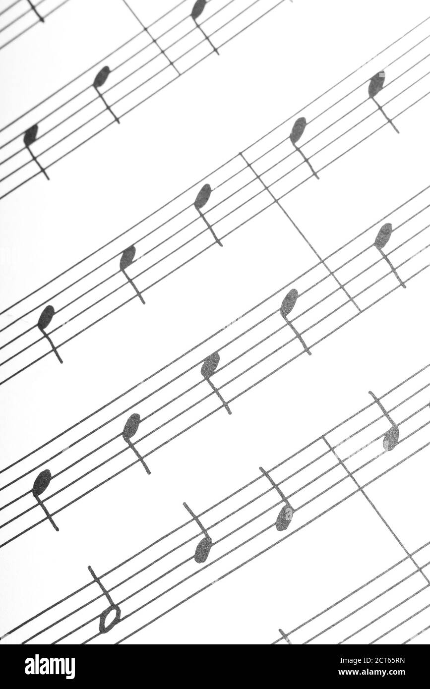 Closeup of musical notes on white with selective focus Stock Photo - Alamy