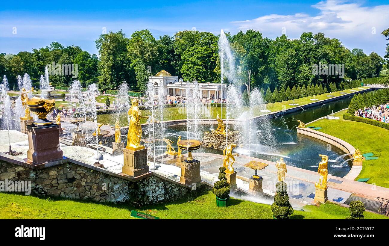 The Grand Cascade. The Samson Fountain and Sea Channel. Peterhof ...