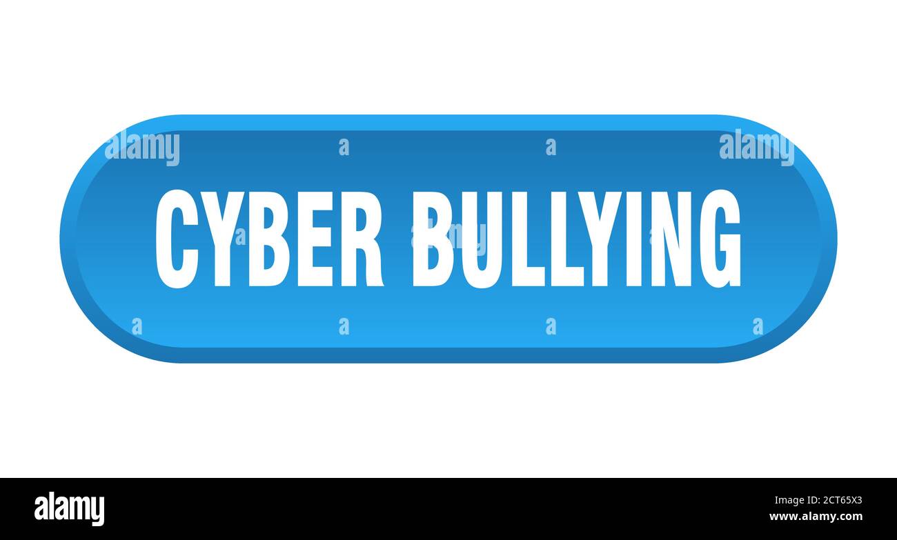 cyber bullying button. rounded sign isolated on white background Stock ...