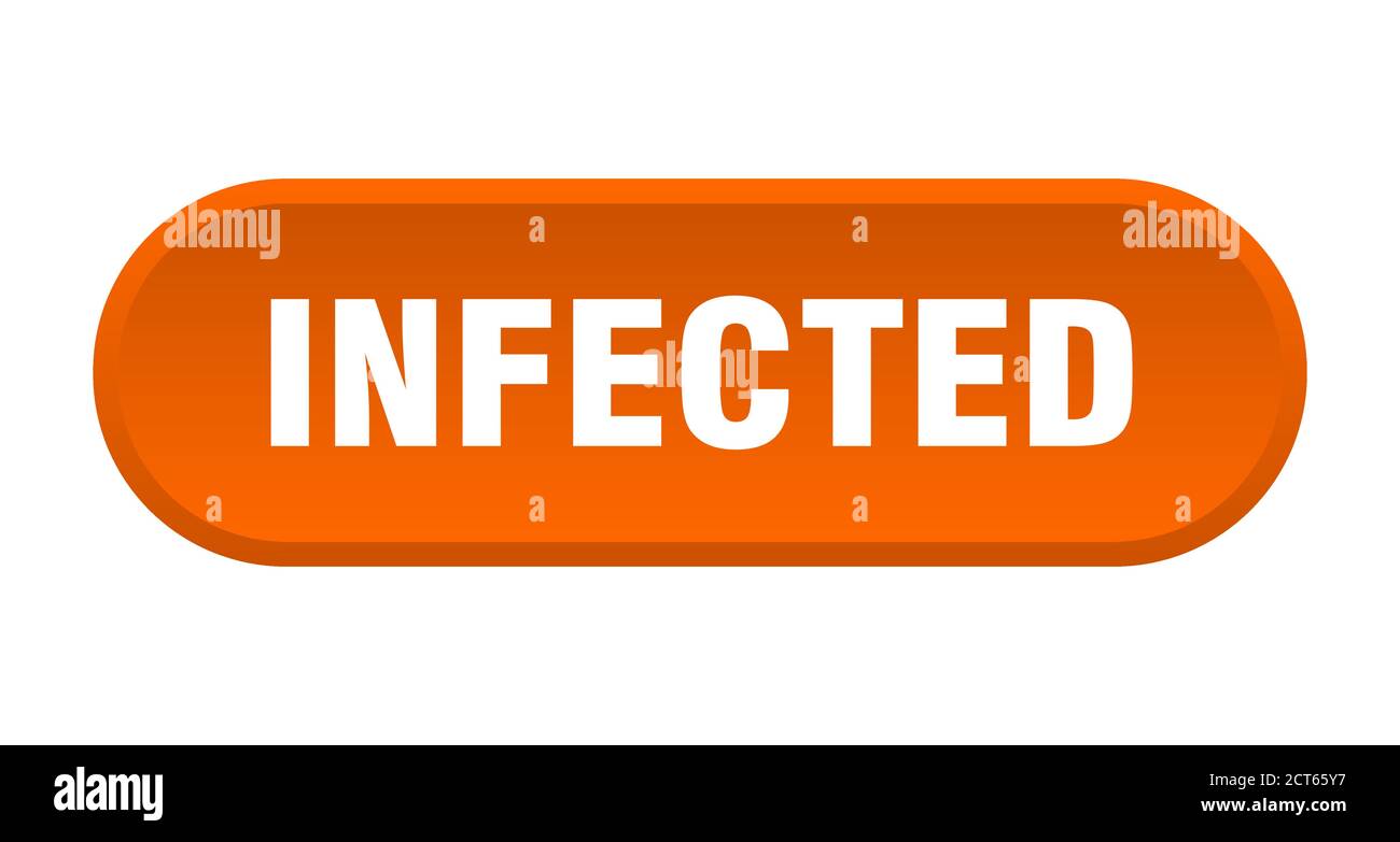 infected button. rounded sign isolated on white background Stock Vector ...