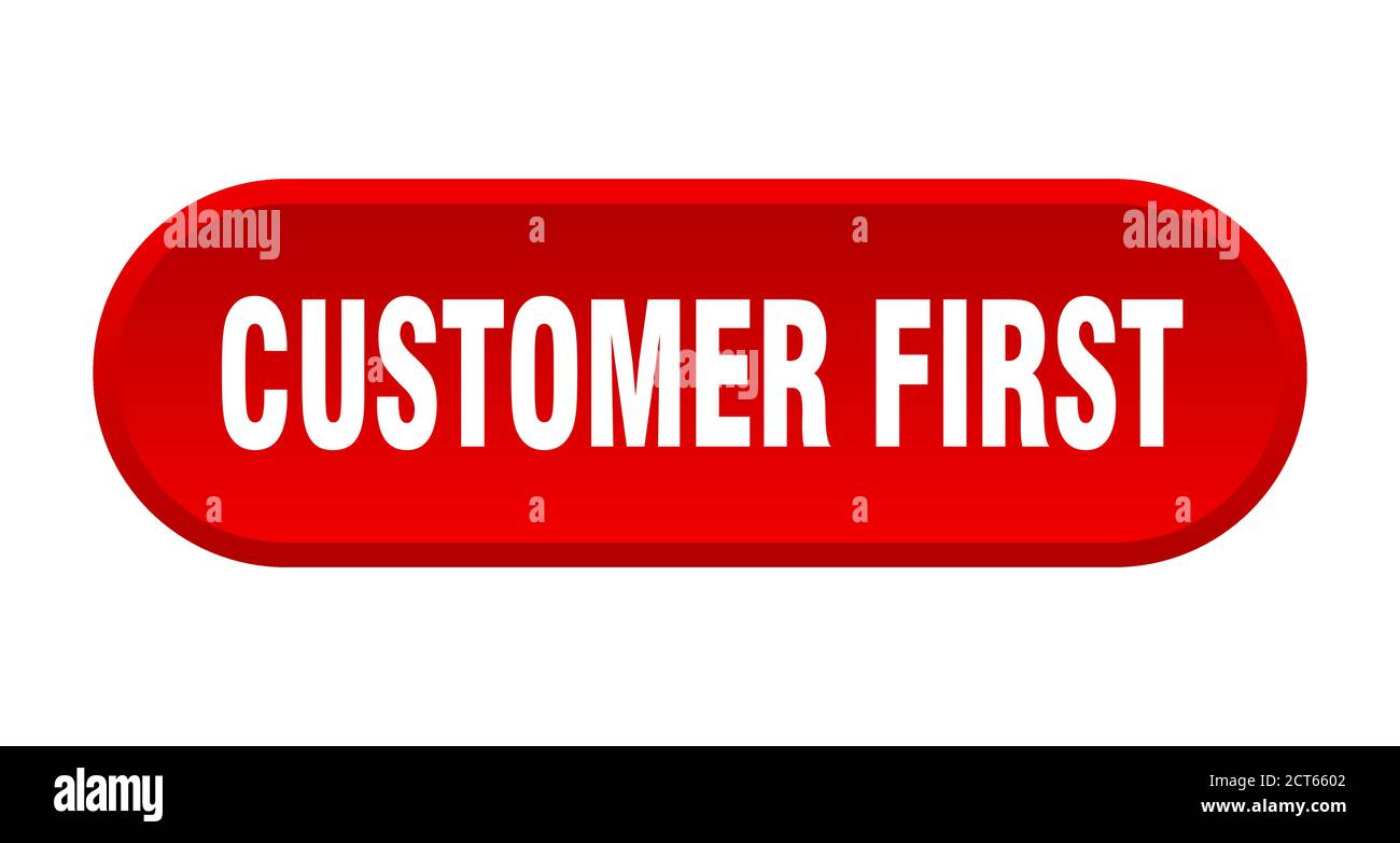 customer first button. rounded sign isolated on white background Stock ...
