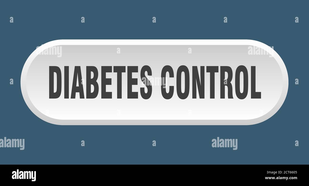 diabetes control button. rounded sign isolated on white background ...