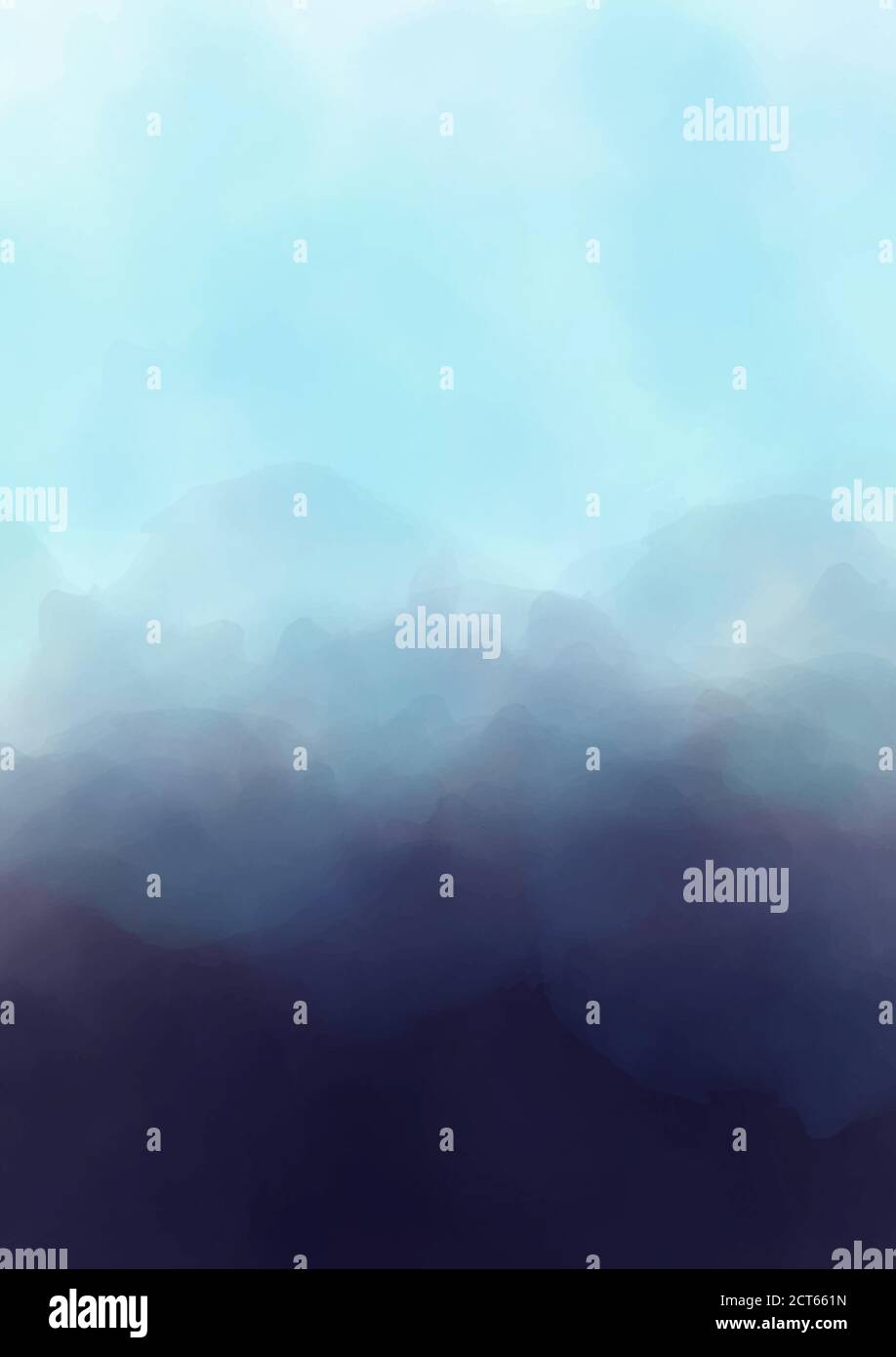 Blue cold gray watercolour Grunge texture in vintage style, light ...